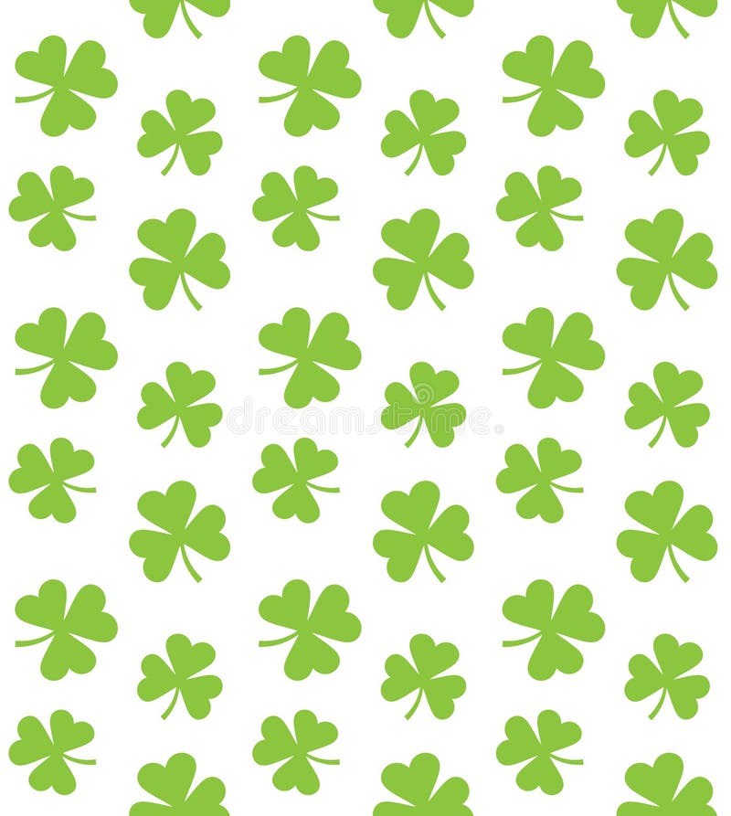 Vector Seamless Pattern of Irish Shamrock Clover Stock Vector ...