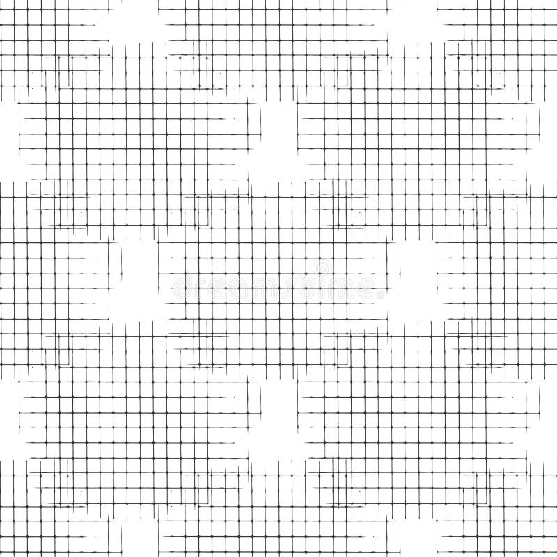 Vector Seamless Pattern With Irregular Abstract Linear Grid Graphical