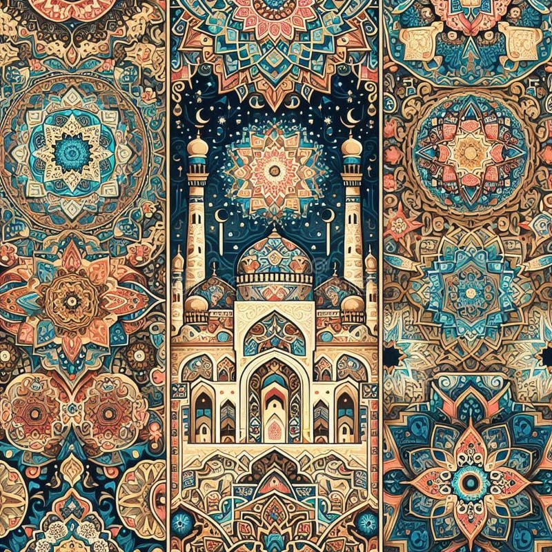 Seamless Pattern with Islamic and Arabic Ornament Big Set. Vector Stock ...