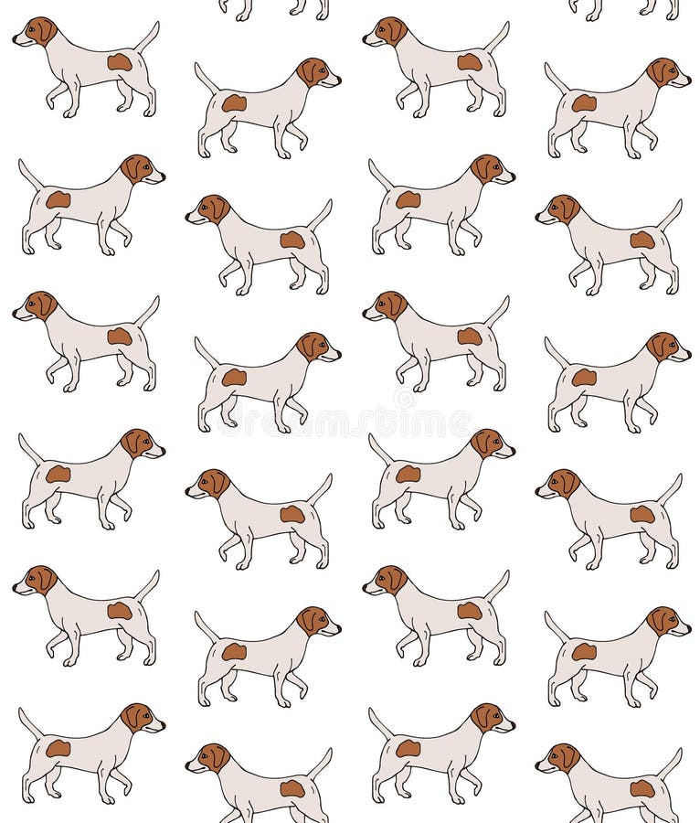 Vector Seamless Pattern of Jack Russell Terrier Stock Vector ...