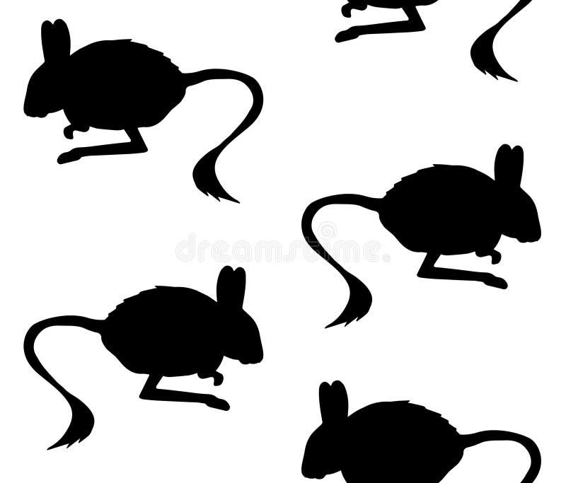 Vector Seamless Pattern of Jerboa Silhouette Stock Vector ...