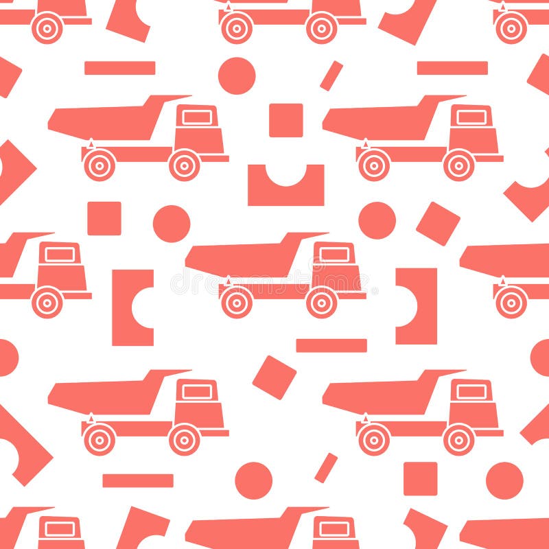 Vector Seamless Pattern Kid Toys Dump Truck Blocks Stock Vector ...