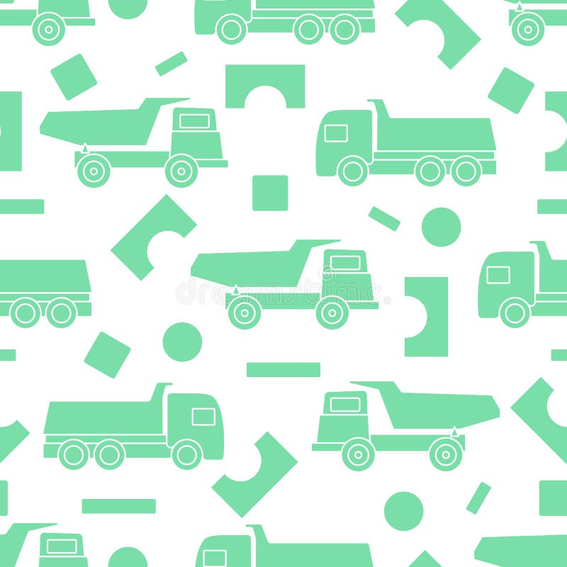 Vector Seamless Pattern Kid Toys Dump Truck Blocks Stock Vector ...