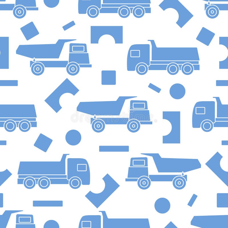 Vector Seamless Pattern Kid Toys Dump Truck Blocks Stock Vector ...