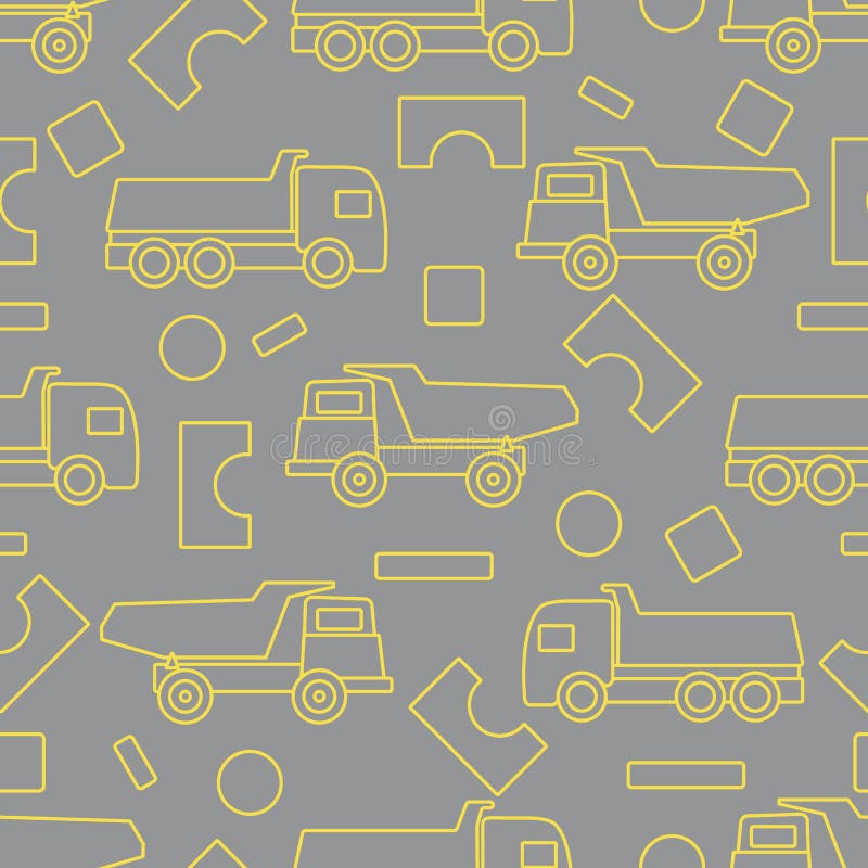 Vector Seamless Pattern Kid Toys Dump Truck Blocks Stock Vector ...