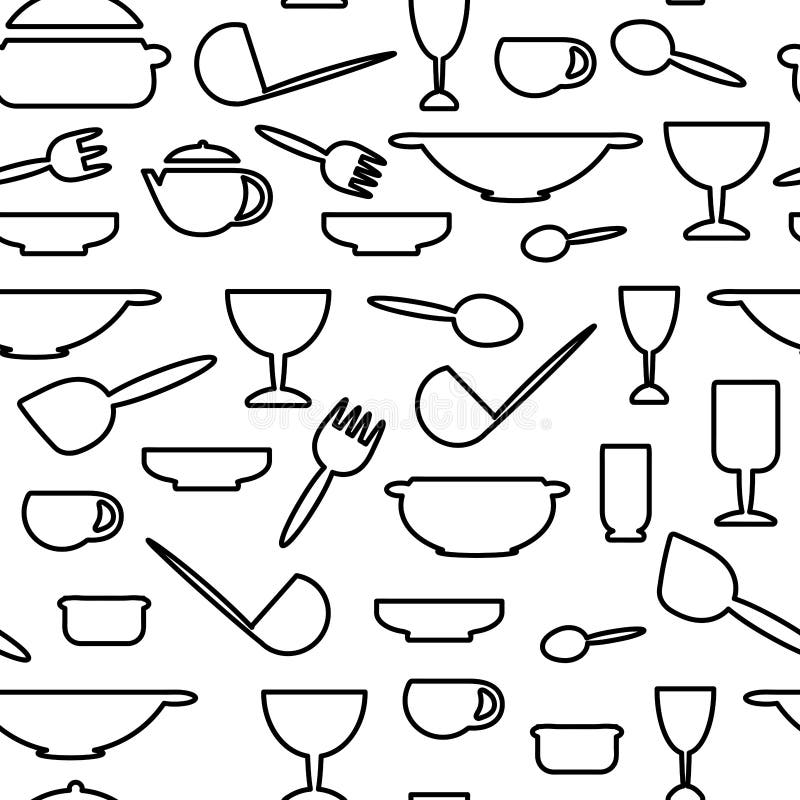 Cooking Seamless Patterns. Glass Wine Glasses . Festive Theme. One Line ...
