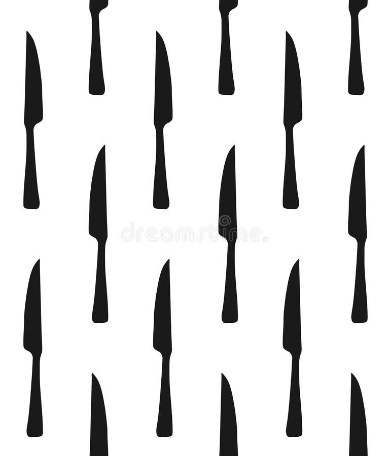 Vector Seamless Pattern of Knife Silhouette Stock Vector - Illustration ...