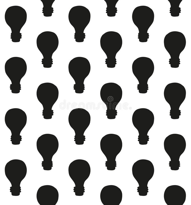 Vector Seamless Pattern of Lamp Silhouette Stock Vector - Illustration ...