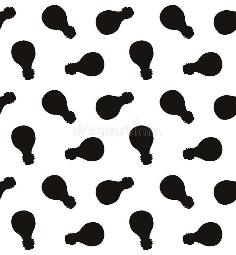 Vector Seamless Pattern of Lamp Silhouette Stock Illustration ...