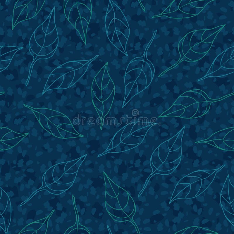Vector Seamless Pattern with Leaves Stock Vector - Illustration of ...
