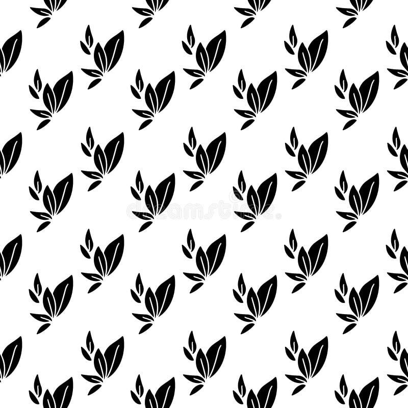 Vector Seamless Pattern with Leaves, Repeatable Minimalistic Background ...