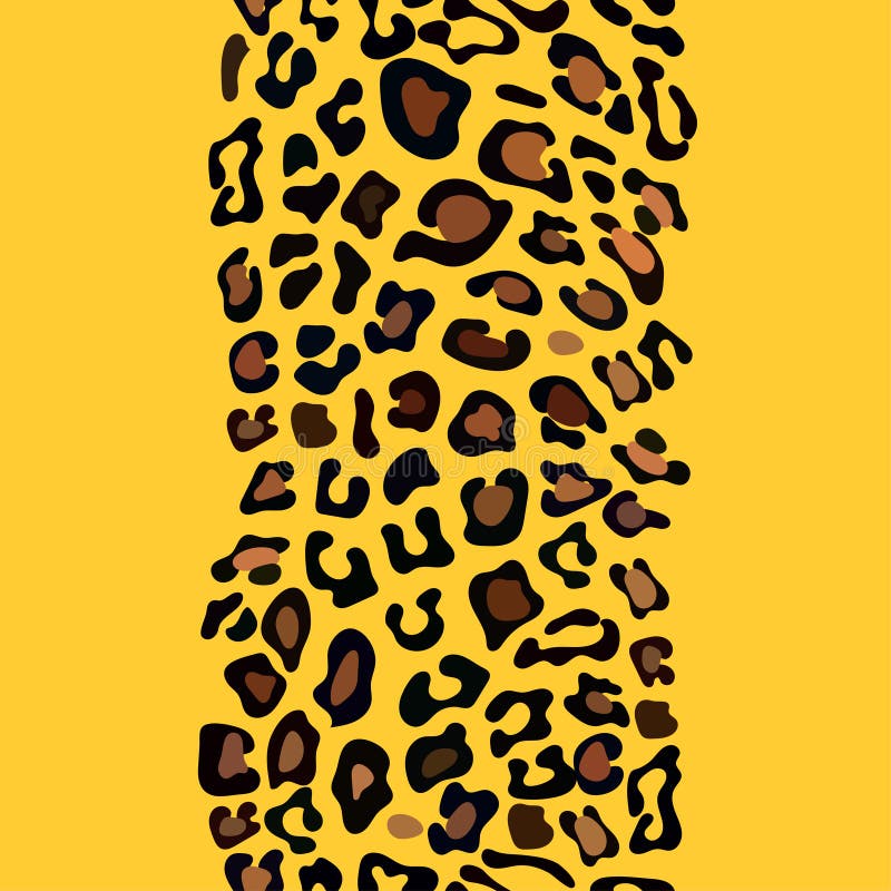 Vector Seamless Pattern of Leopard Skin on Yellow Pastel Background ...