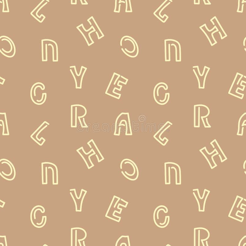 Vector Seamless Pattern with Letters of the Alphabet. Hand Drawn Doodle ...