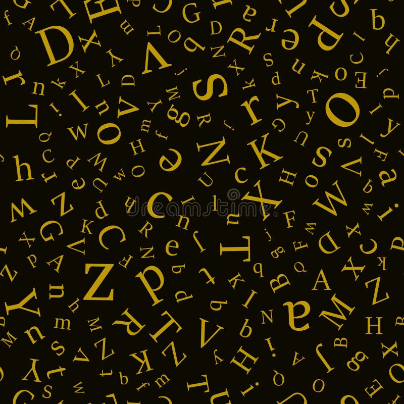 Vector Seamless Pattern with Letters of the Alphabet in Random Order ...
