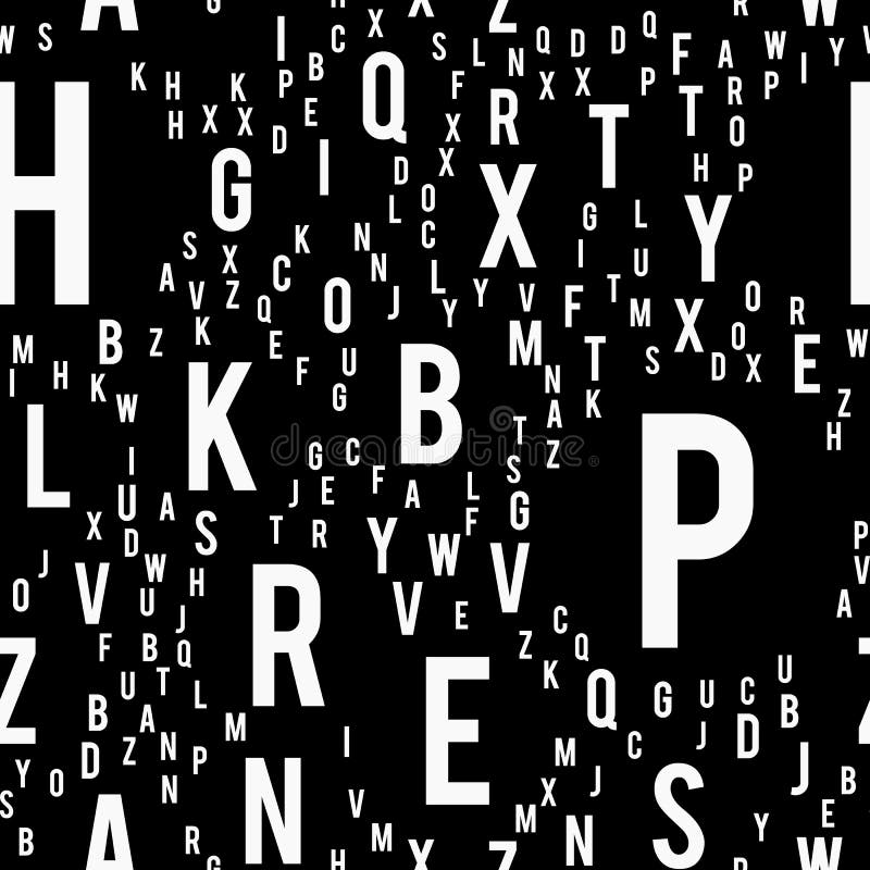Vector Seamless Pattern with Letters of the Alphabet in Random Order ...