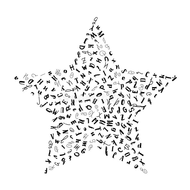 Vector Pattern Circle with Letters of the Alphabet in Random Order on a ...