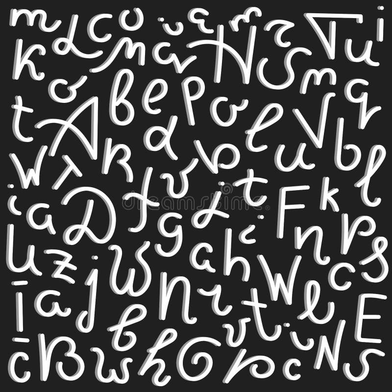 Vector Seamless Pattern with Letters. Hand Drawn Calligraphy Stock ...