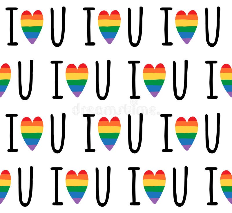 Vector Seamless Pattern of Lgbt Rainbow Stock Vector - Illustration of ...