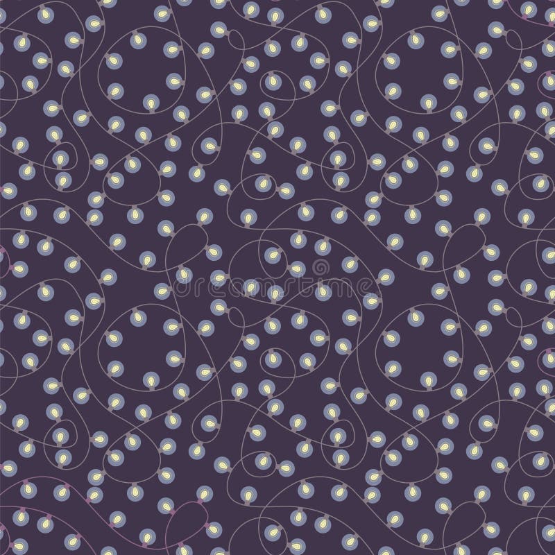 Vector Seamless Pattern of Light Bulbs a Garland of Single White Color ...