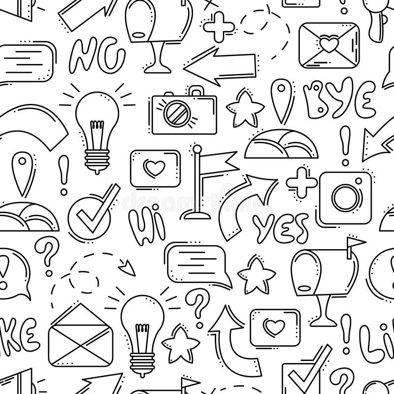 Vector Seamless Pattern with Social Media Icons Stock Vector ...