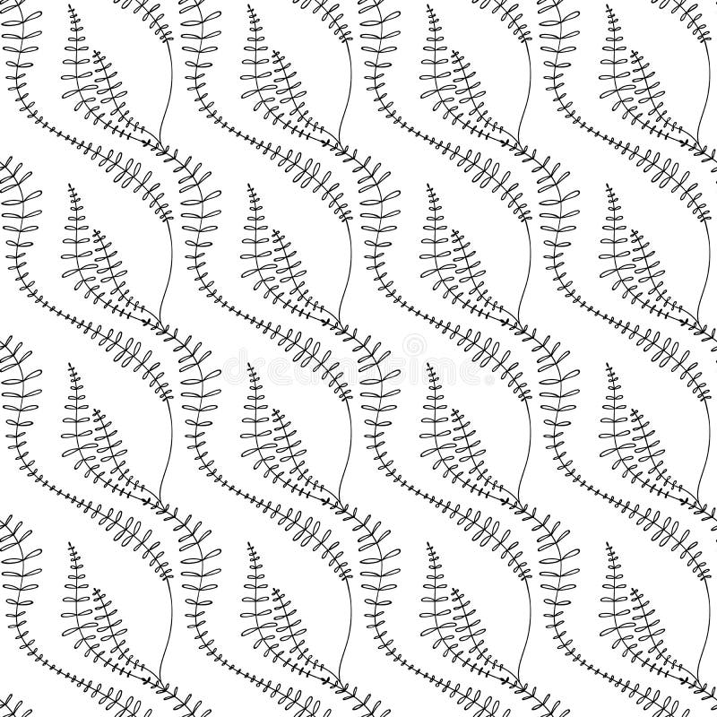 Vector Seamless Pattern. Linear Graphic Design. Floral Linear ...