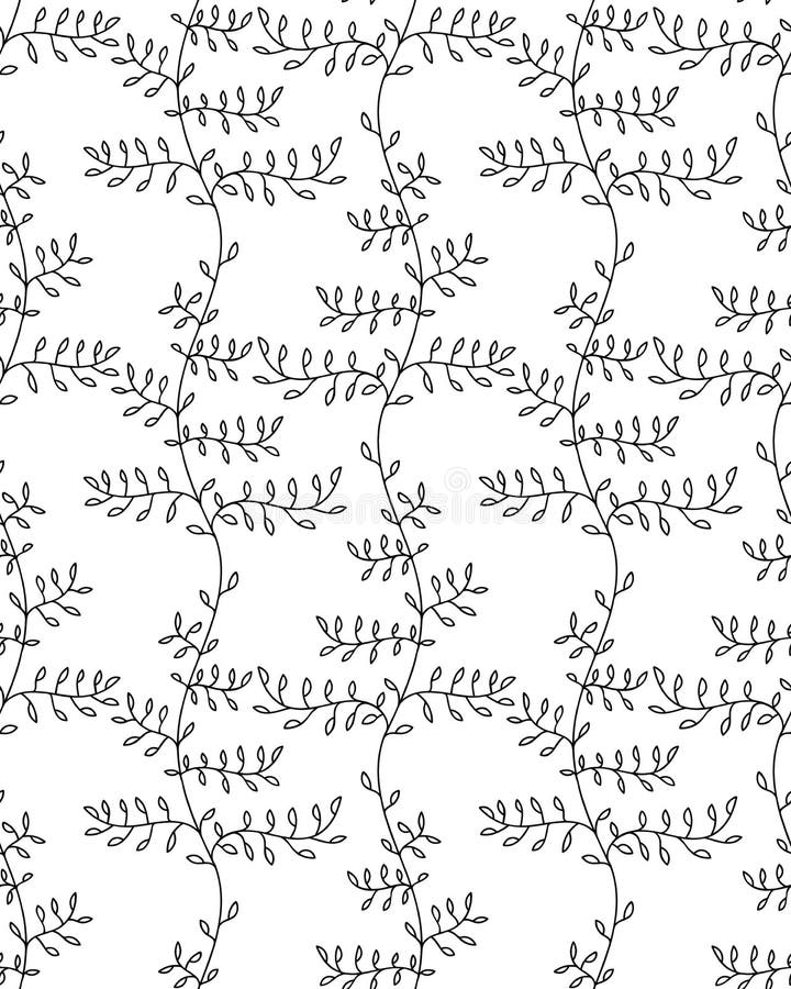 Vector Seamless Pattern. Linear Graphic Design. Floral Linear ...