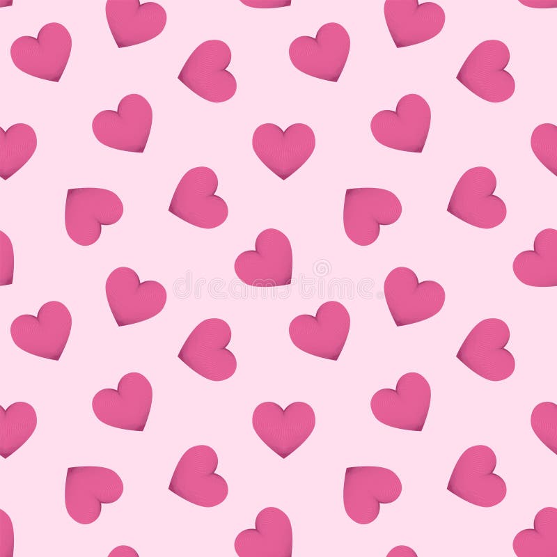 Vector Seamless Pattern Linear Heart. Valentine`s Day. Love. Stock ...