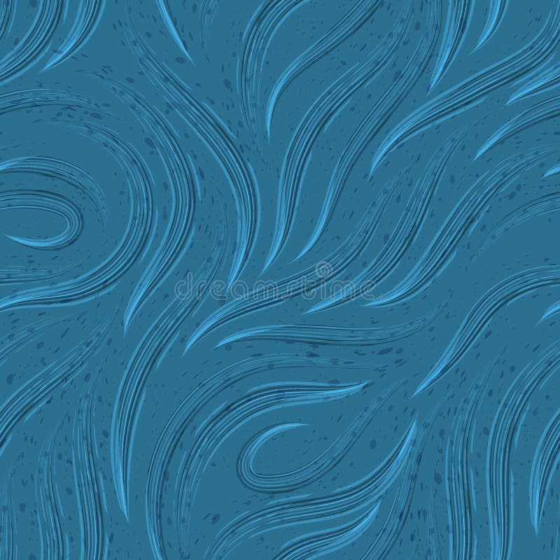 Blue Flowing Lines and Corners Vector Geometric Seamless Pattern on ...