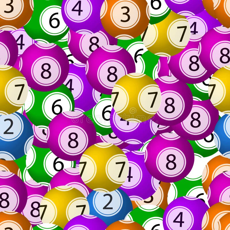 Vector Seamless Pattern, Lottery Balls Background, Chaotic Colorful ...