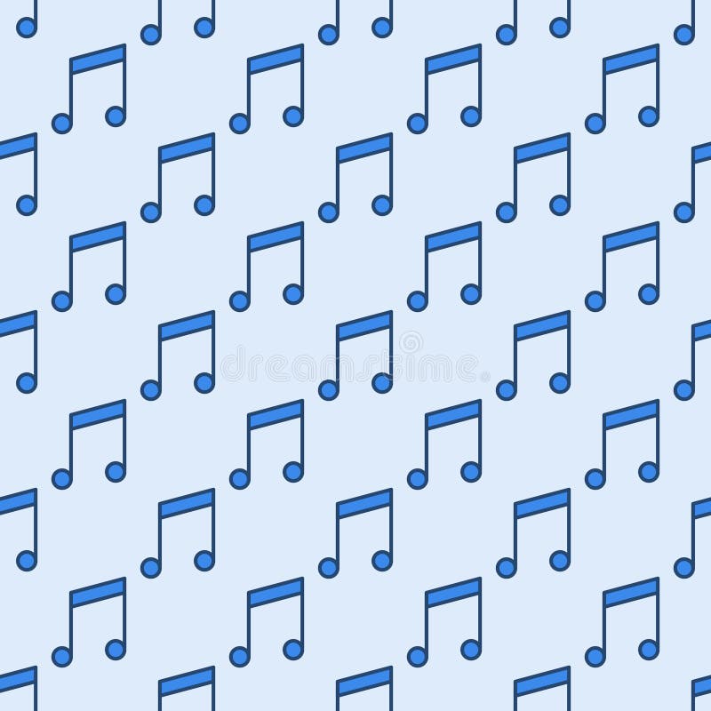 Vector Seamless Pattern Made with Blue Musical Note Sign Stock Vector ...