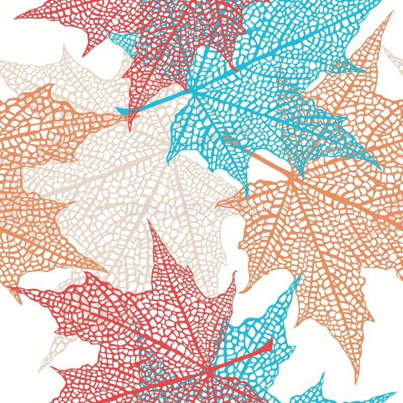 Vector Seamless Pattern of Maple Leaves Stock Vector - Illustration of ...