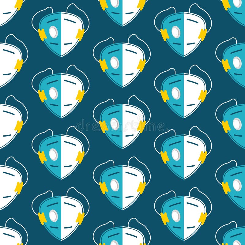 Vector Seamless Pattern with Medical Masks and Respirators Stock Vector ...