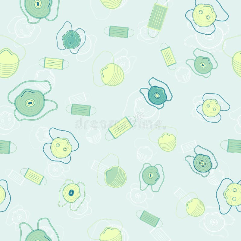 Vector Seamless Pattern with Medical Professional Protective Mask or ...