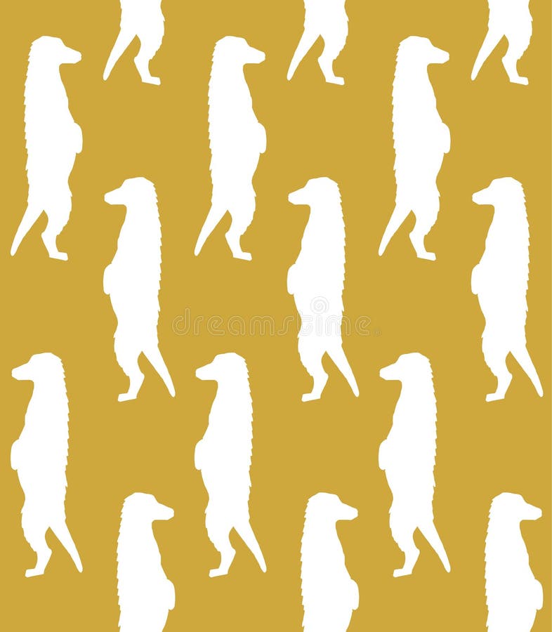Vector Seamless Pattern of Meerkat Silhouette Stock Vector ...