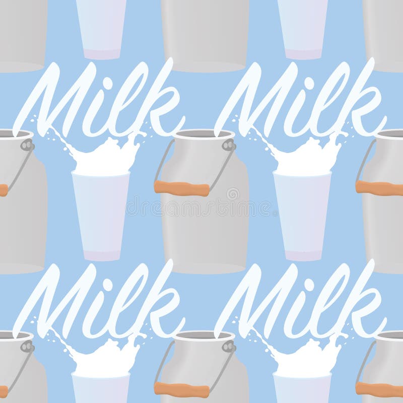 Milk seamless pattern stock vector. Illustration of cartoon - 145544448
