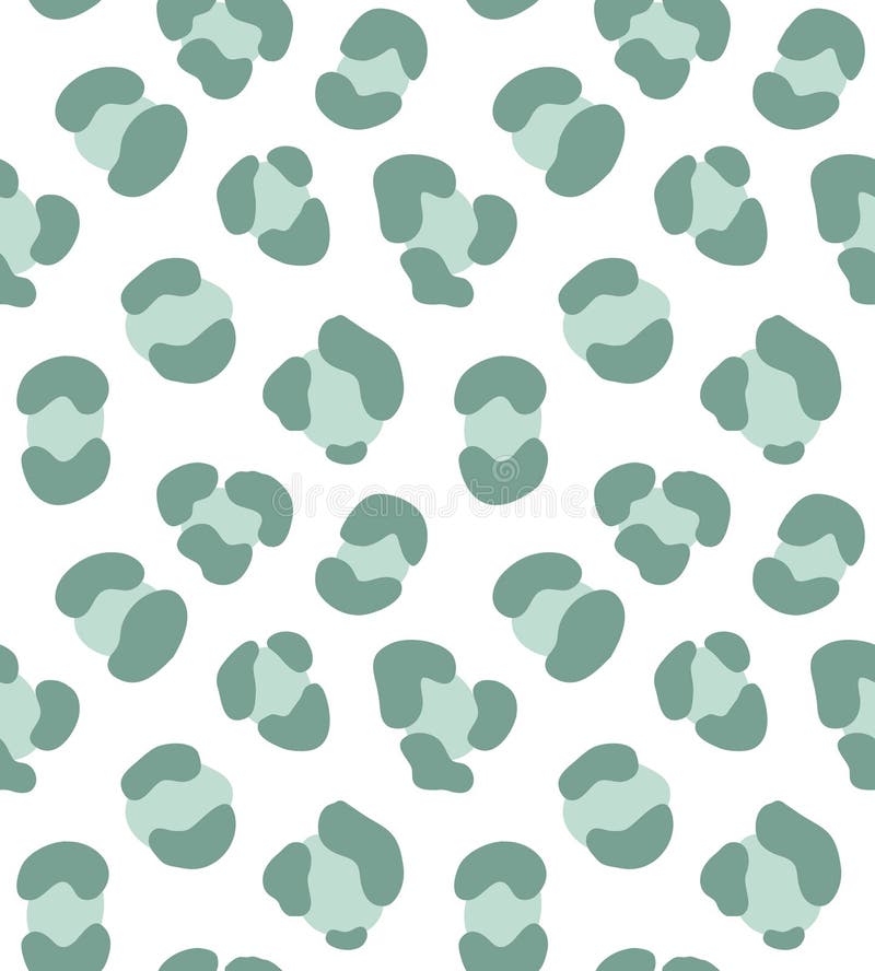 Vector Seamless Pattern of Mint Leopard Fur Print Stock Illustration ...