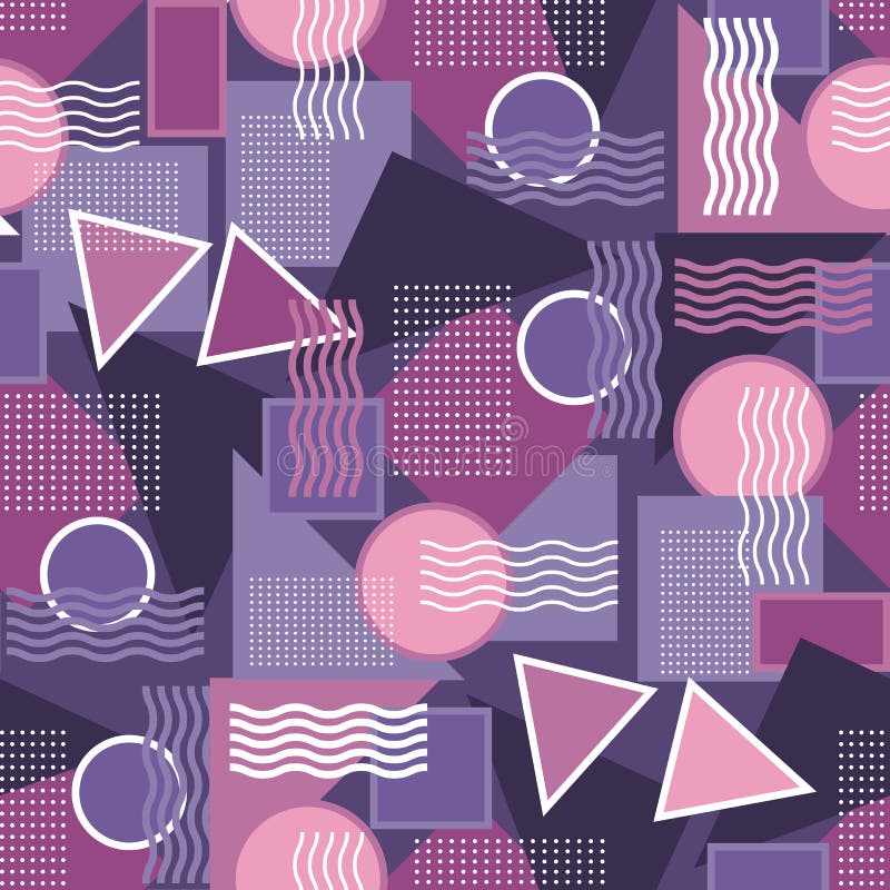 Vector Seamless Pattern in Modern Style in Ultraviolet Color. Stock ...