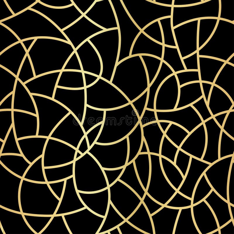 Vector Seamless Black and Gold Pattern. Abstract Geometric Background ...