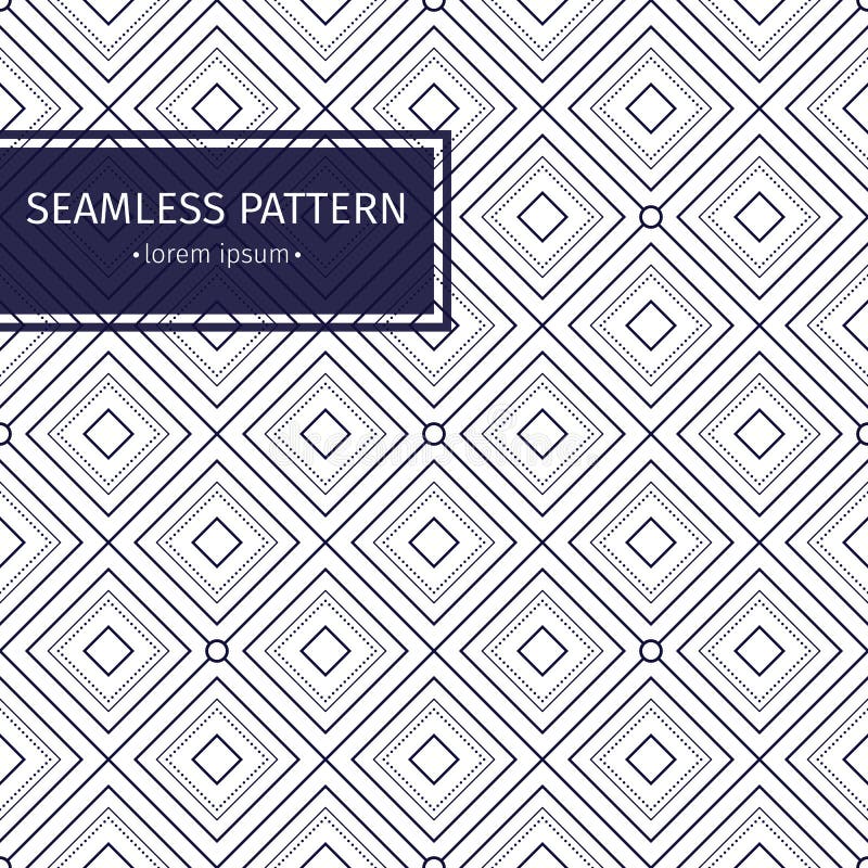 Vector Seamless Pattern. Modern Stylish Texture with Monochrome Trellis ...