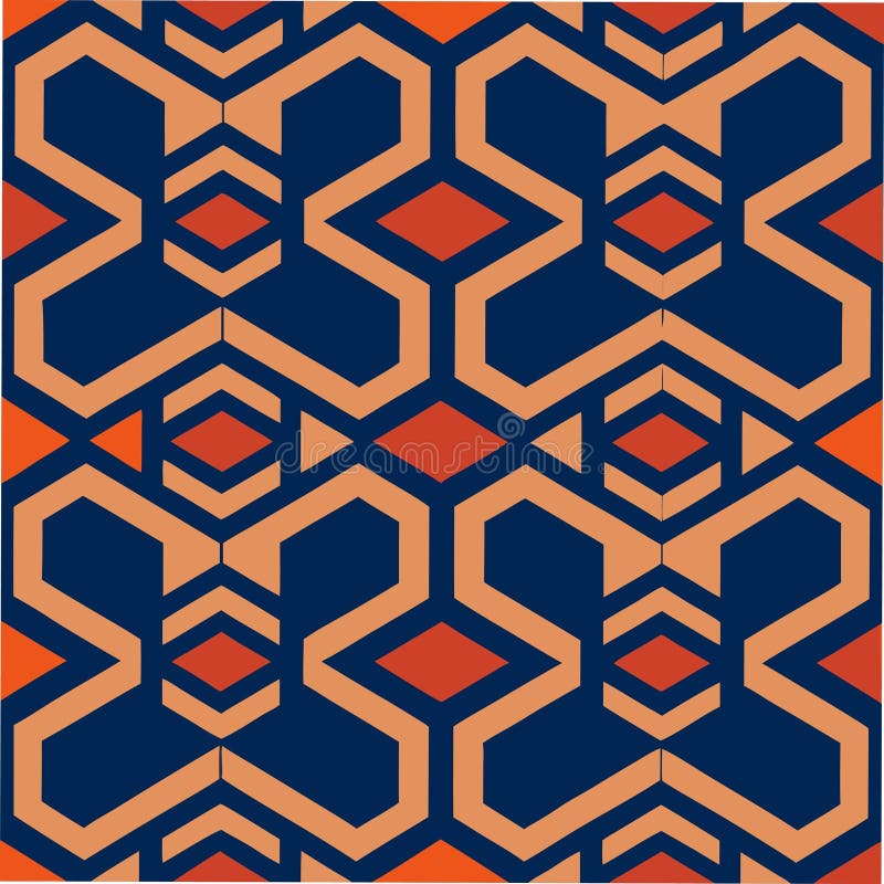 Vector Seamless Pattern Modern Stylish Texture Repeating Geometric Tiles with Hexagonal Elements ...