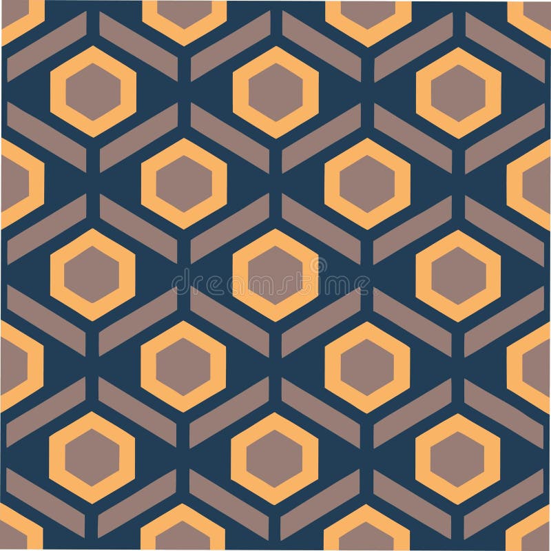 Vector Seamless Pattern Modern Stylish Texture Repeating Geometric Tiles with Hexagonal Elements ...