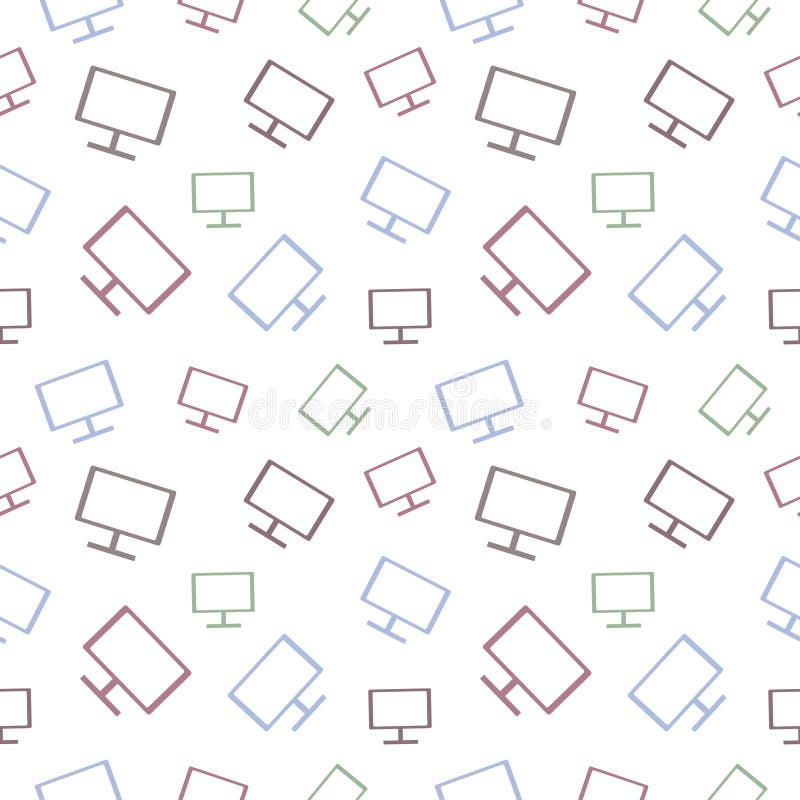 Vector Seamless Pattern with Monitors. Stock Vector - Illustration of ...