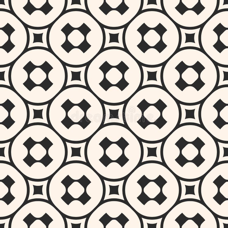 Vector Seamless Pattern, Monochrome Geometric Texture, Smooth Pe Stock ...