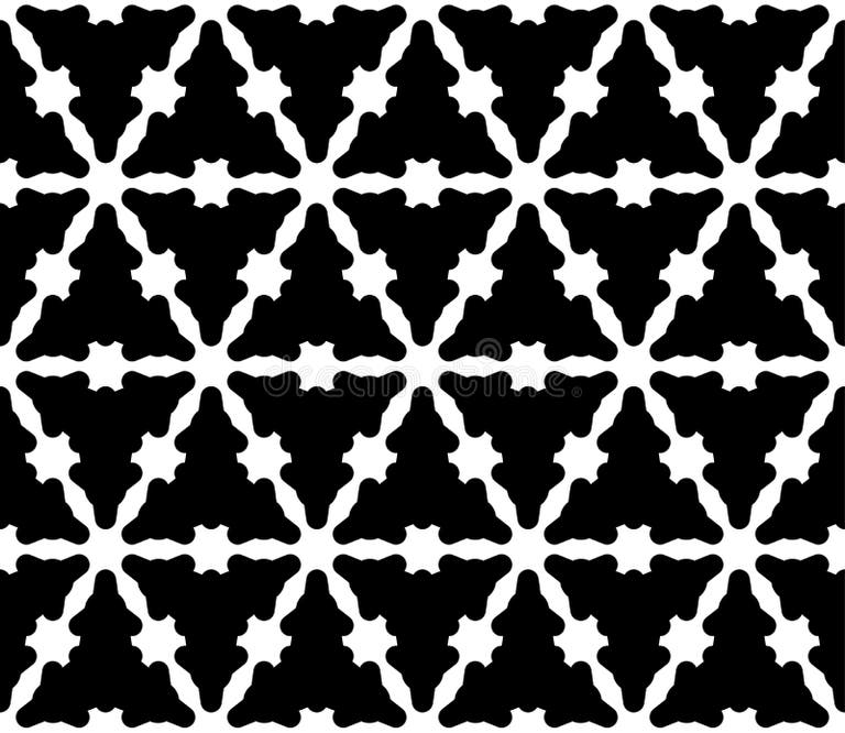 Vector Seamless Pattern, Monochrome Smooth Triangular Lattice Stock ...