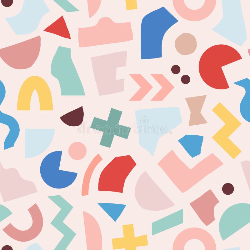 Vector Seamless Pattern with Multicolor Geometric Shapes. Hipster ... Vector Seamless Pattern with Multicolor Geometric Shapes. Hipster ...
