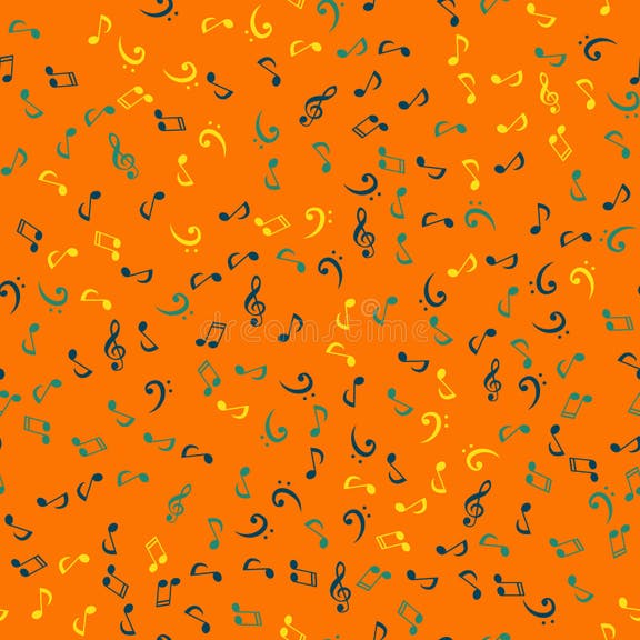 Vector Seamless Pattern with Music Notes in a Chaotic Manner on a ...
