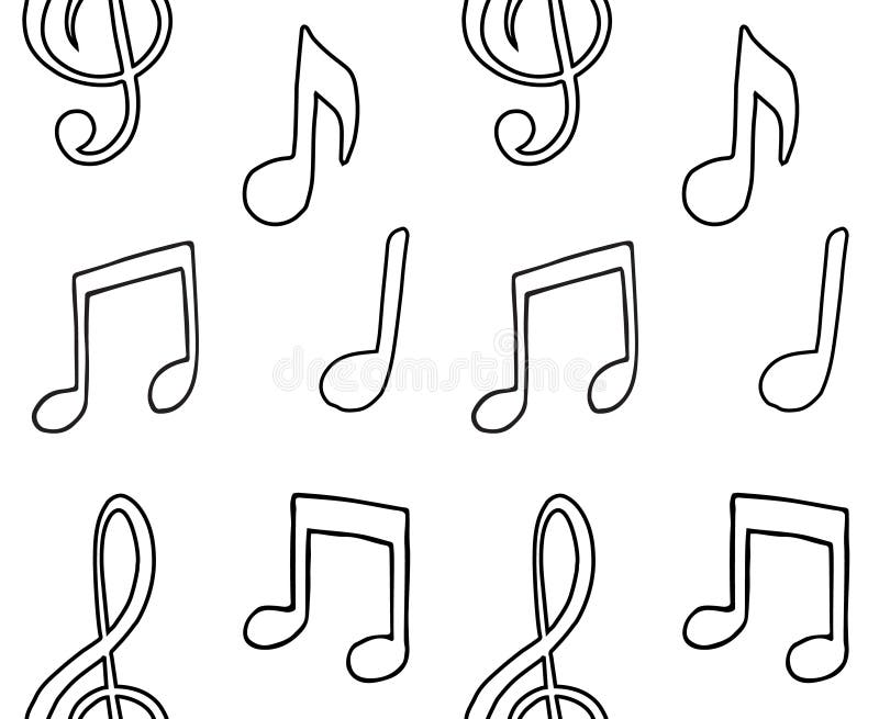 Vector Seamless Pattern of Music Notes Stock Vector - Illustration of ...