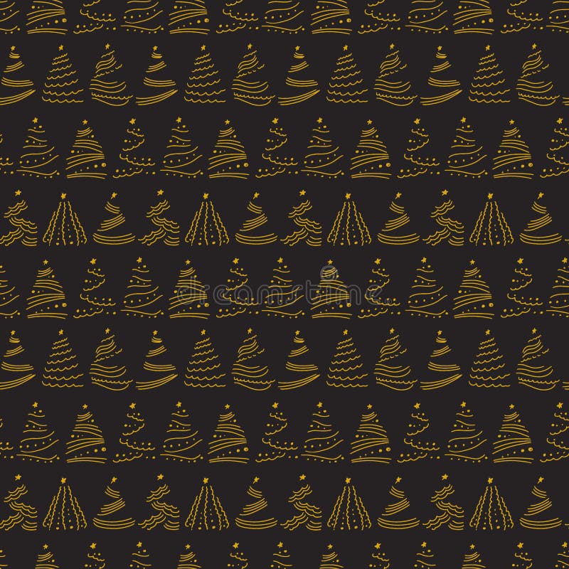 Vector Seamless Pattern with New Year Tree Silhouettes. Repeatable ...
