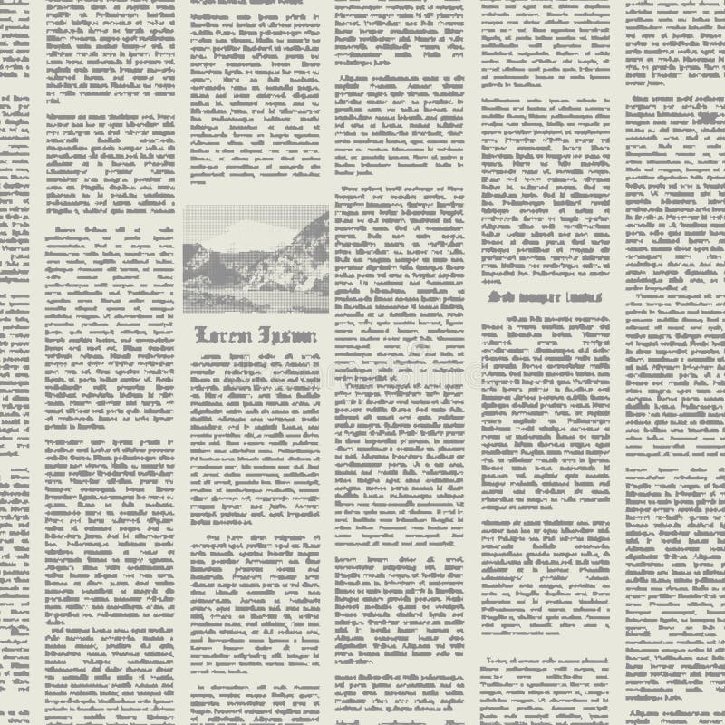 Vector Seamless Pattern Newspaper. Stock Illustration - Illustration of ...