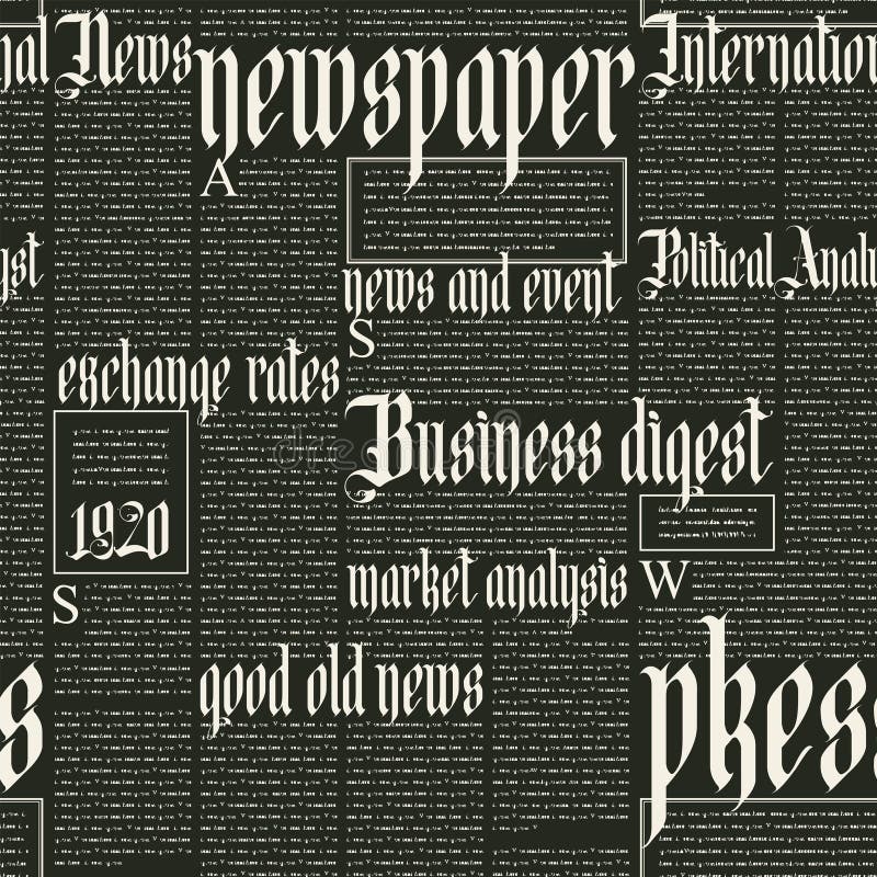 Seamless Pattern with Newspaper Columns Stock Illustration ...